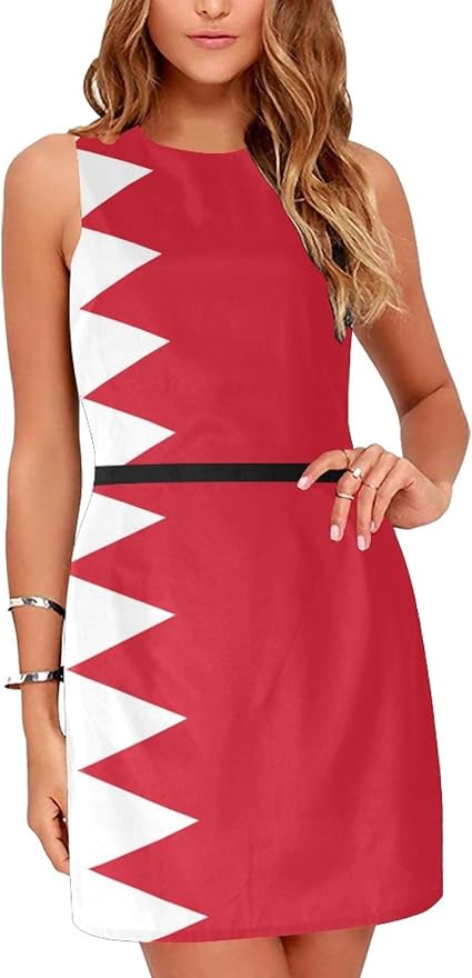 EZ Tuxedo Bahrain Flag Women's Sleeveless Dress at Amazon Women’s ...
