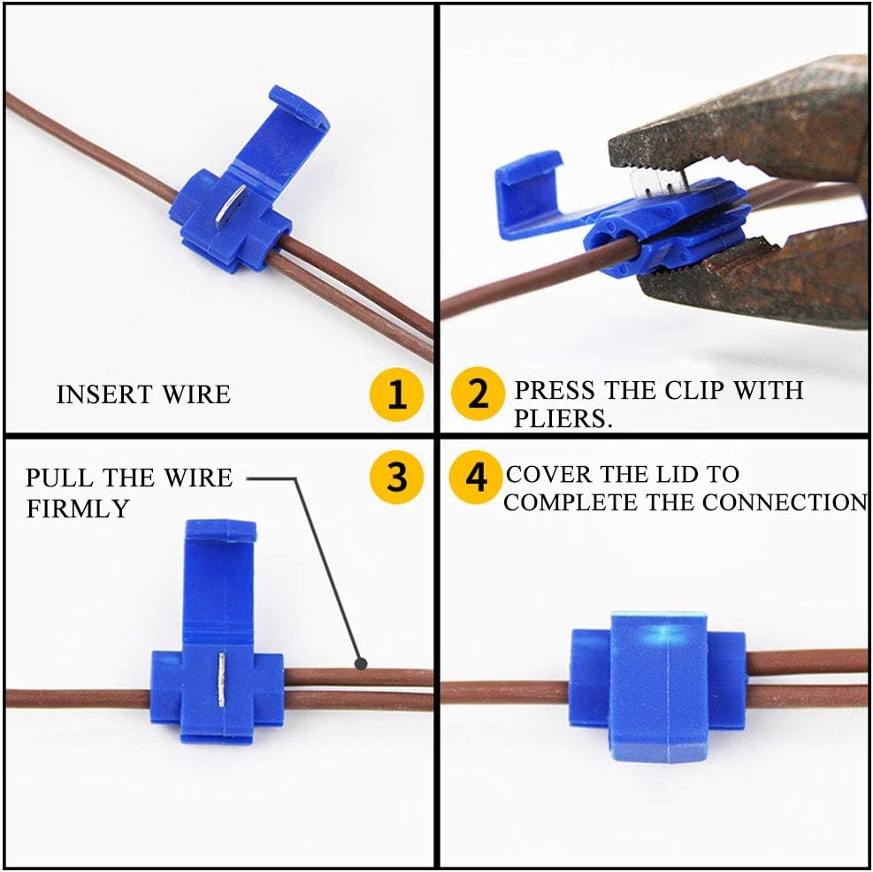 HO2NLE 65pcs Quick Splice Connector Terminals Scotch Lock Wire ...