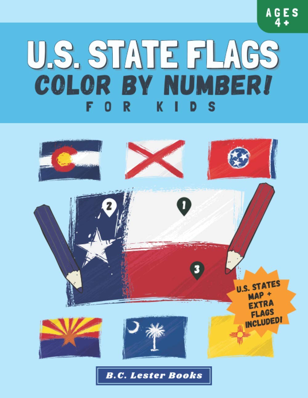 Mua U.S. State Flags: Color By Number For Kids: Bring The 50 Flags Of ...