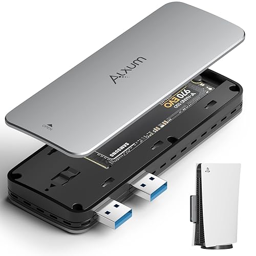 Alxum M.2 SSD NVMe Enclosure Compatible for PS5, M.2 PCIe NVMe ...