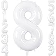 Amazon.com: White Number 8 Balloon 40 Inch, Big Large Foil Helium ...