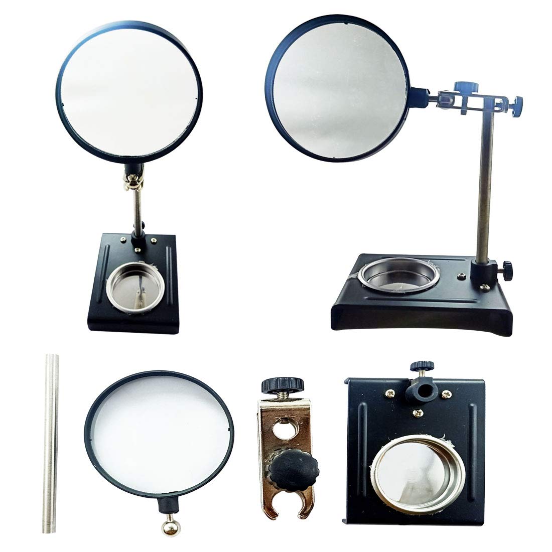 DIY Crafts Brass Magnifying Glass on Black Wooden Base Antique Reading ...