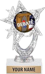 Amazon.com : 5.5" Silver Glitter Debate Speaker Trophies, Custom Astral ...