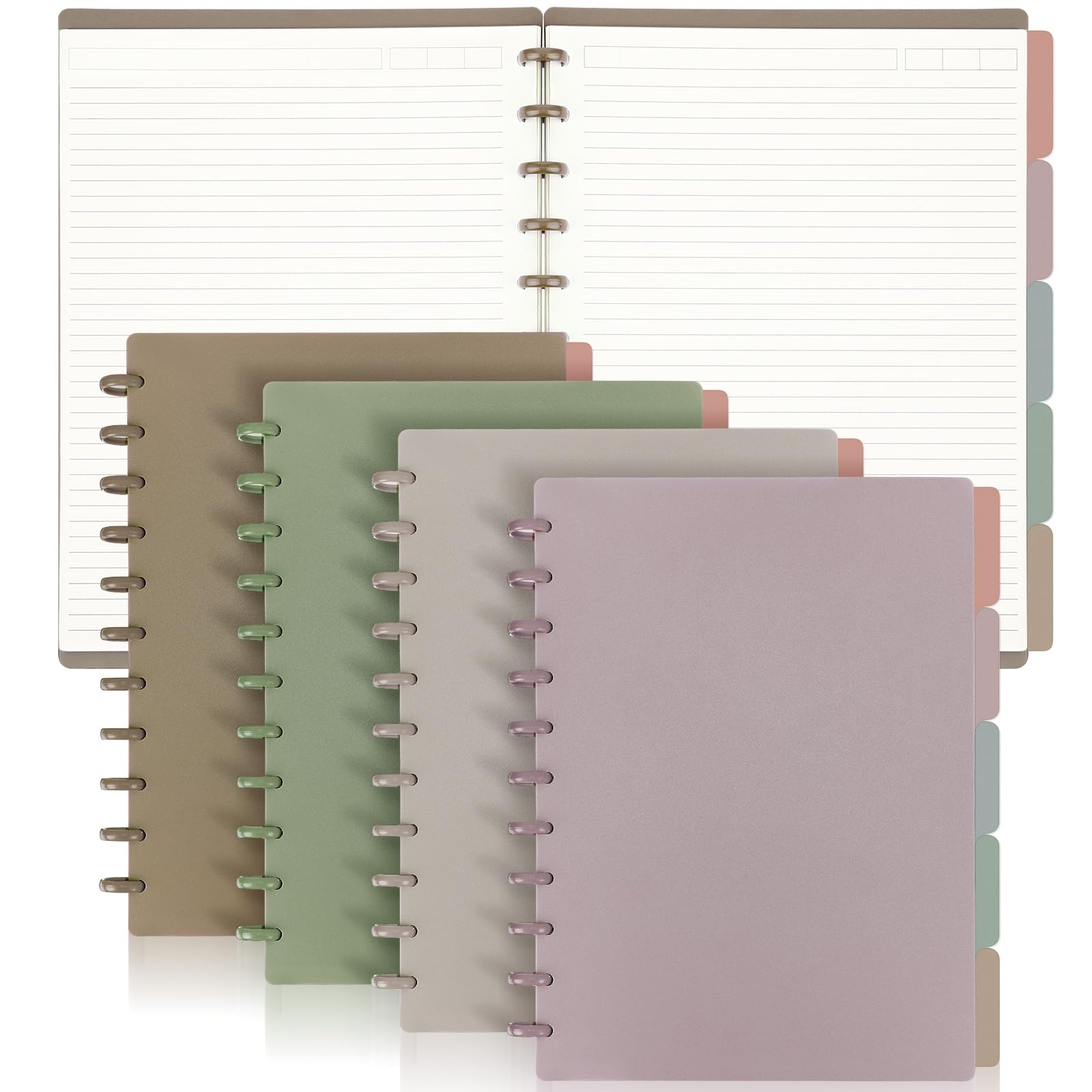 Glenmal 4 Sets Discbound Notebook, 8.5" x 11" Customizable Notebook ...
