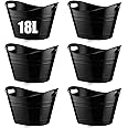 Amazon.com: Patelai 6 Pcs Ice Buckets Bulk, Plastic Ice Buckets with Handles, Oval Storage Tub ...