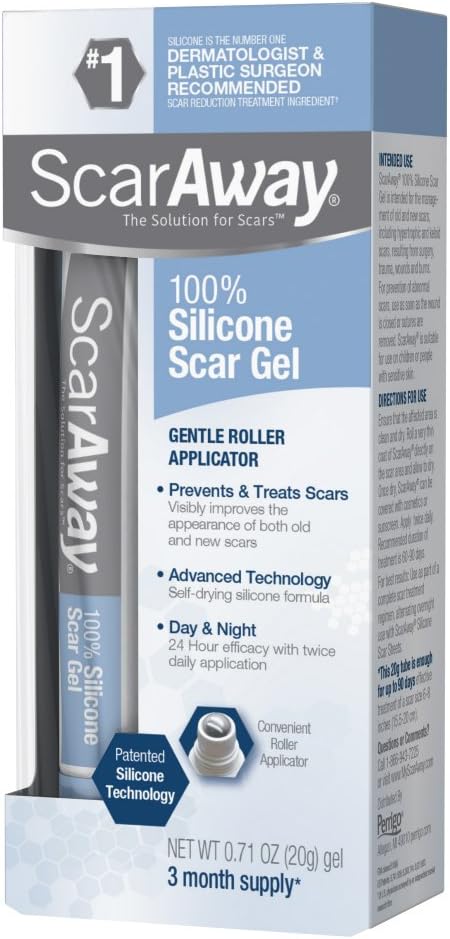 ScarAway 100% Silicone Self Drying Scar Repair Gel with Patented Kelo ...