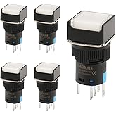 Baomain DC 5V Momentary Push Button Switch Rectangular Cap LED Lamp ...
