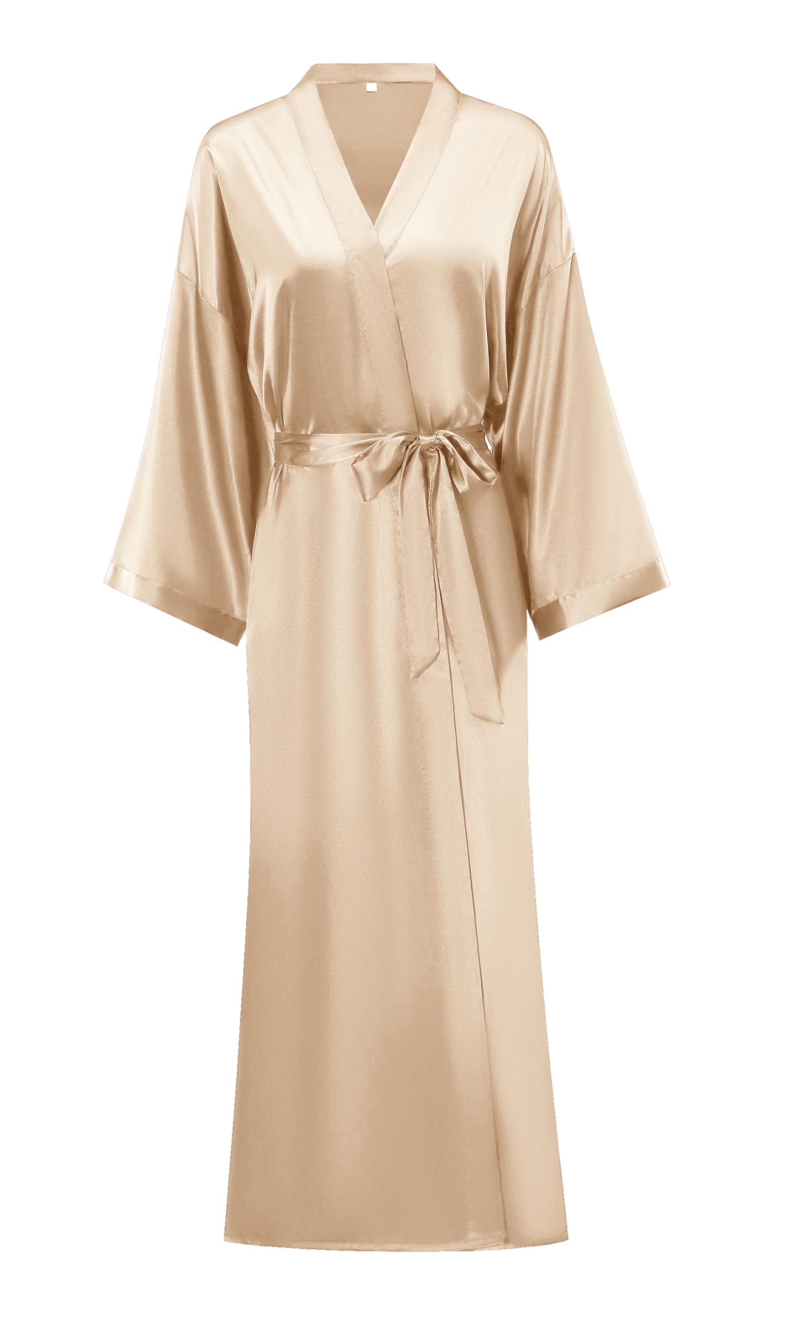 MizzGenio Women's Long Satin Kimono Robes Silky Bathrobes Long ...