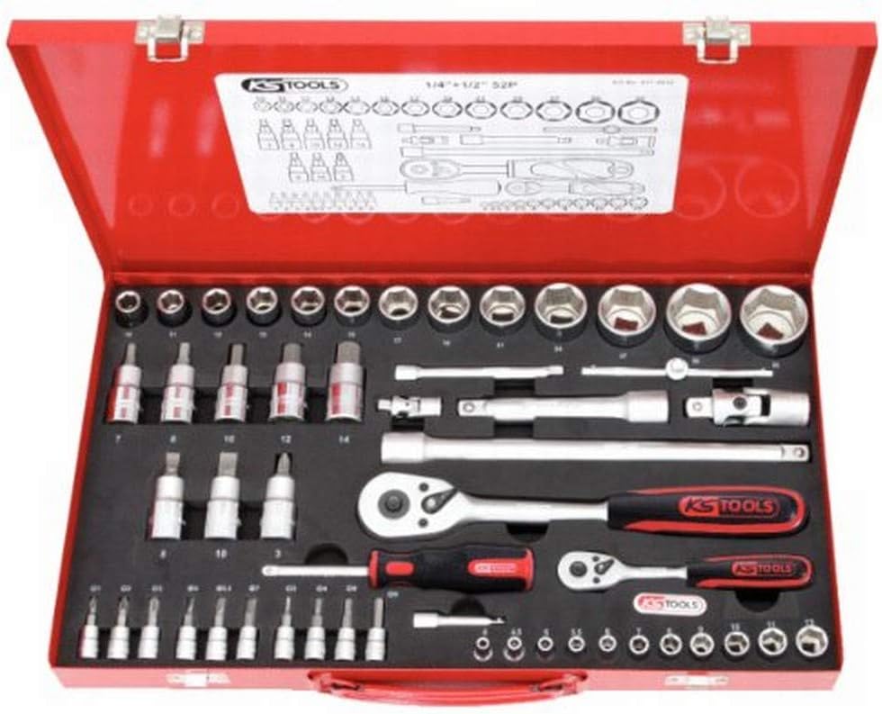 KS Tools 917.4052 1/4″ +1/2″ Socket set, 52 pcs – BigaMart