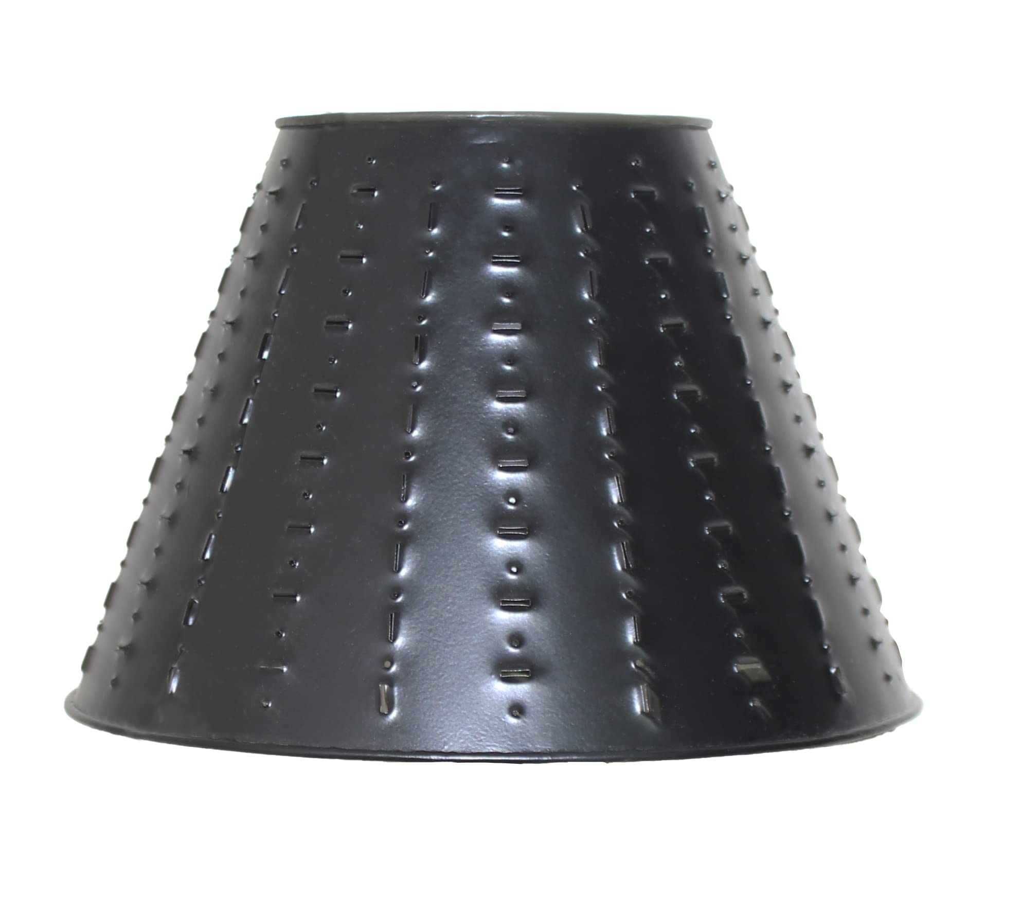 Primitive Home Decors Hand Punched Black Metal 10" Lamp Shade burgundy ...