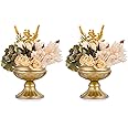 Amazon.com: Metal Vases for Table Centerpieces, Hewory Gold Compote ...