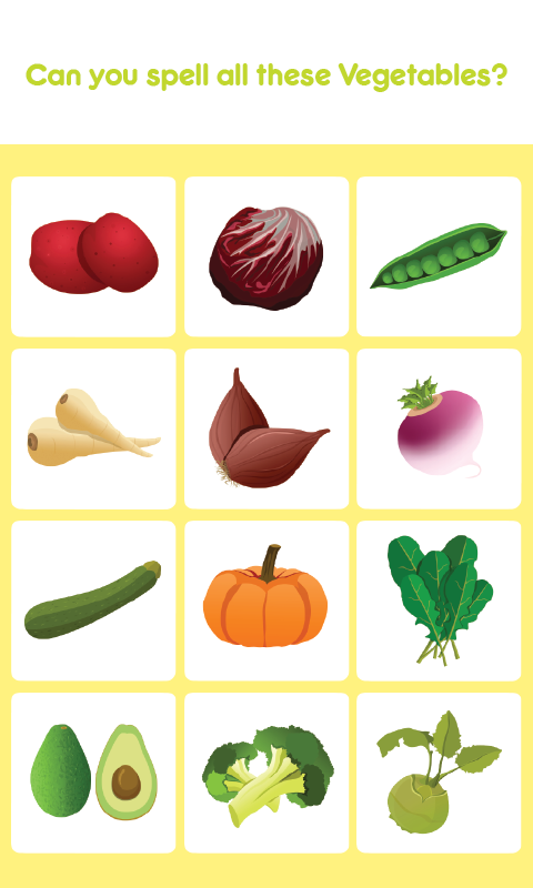 Amazon.com: Kids Spell & Learn-Vegetables - Free: Appstore for Android
