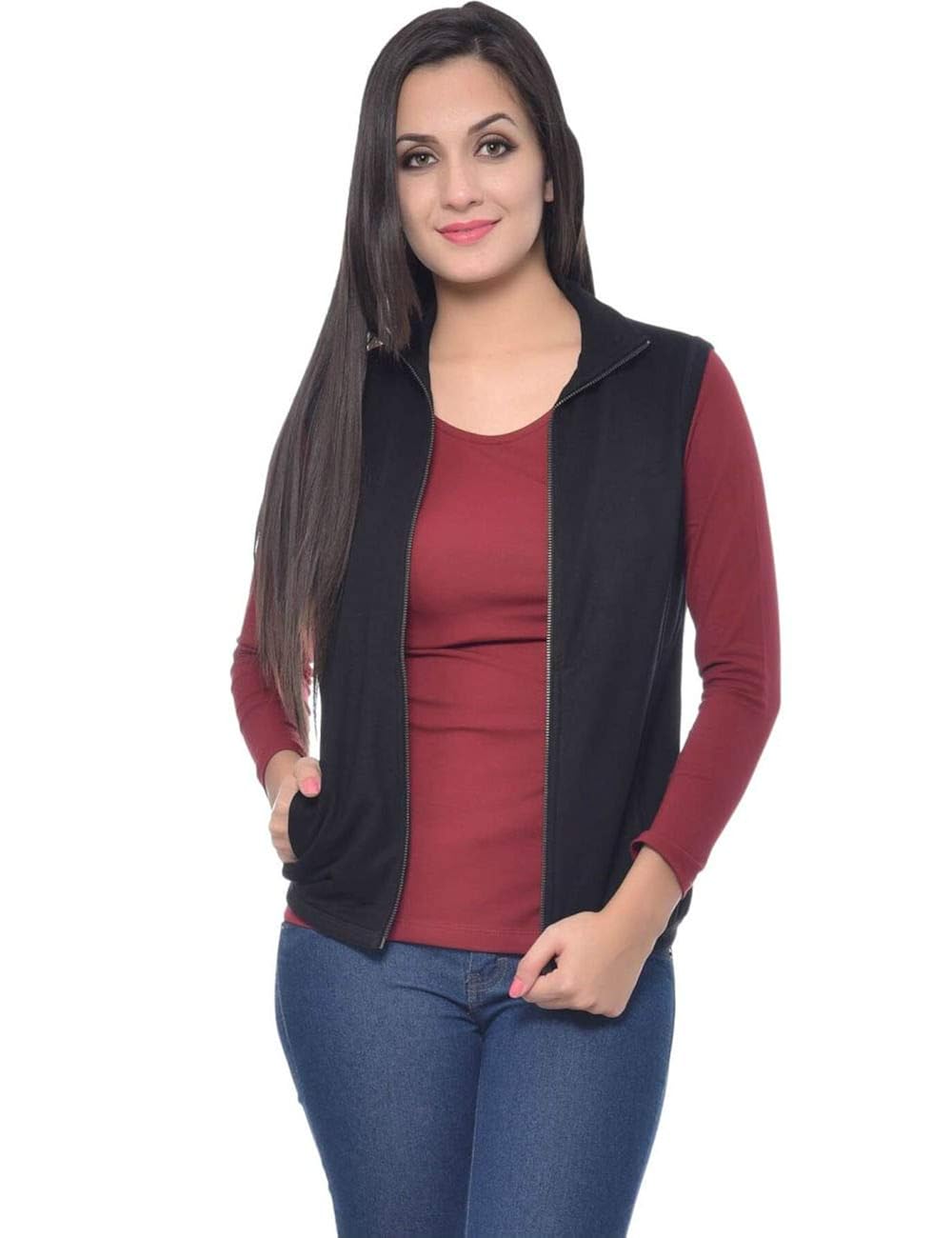 Buy Frenchtrendz Womens's Poly Viscose Spandex Jacket(Black, XS-4XL) at ...