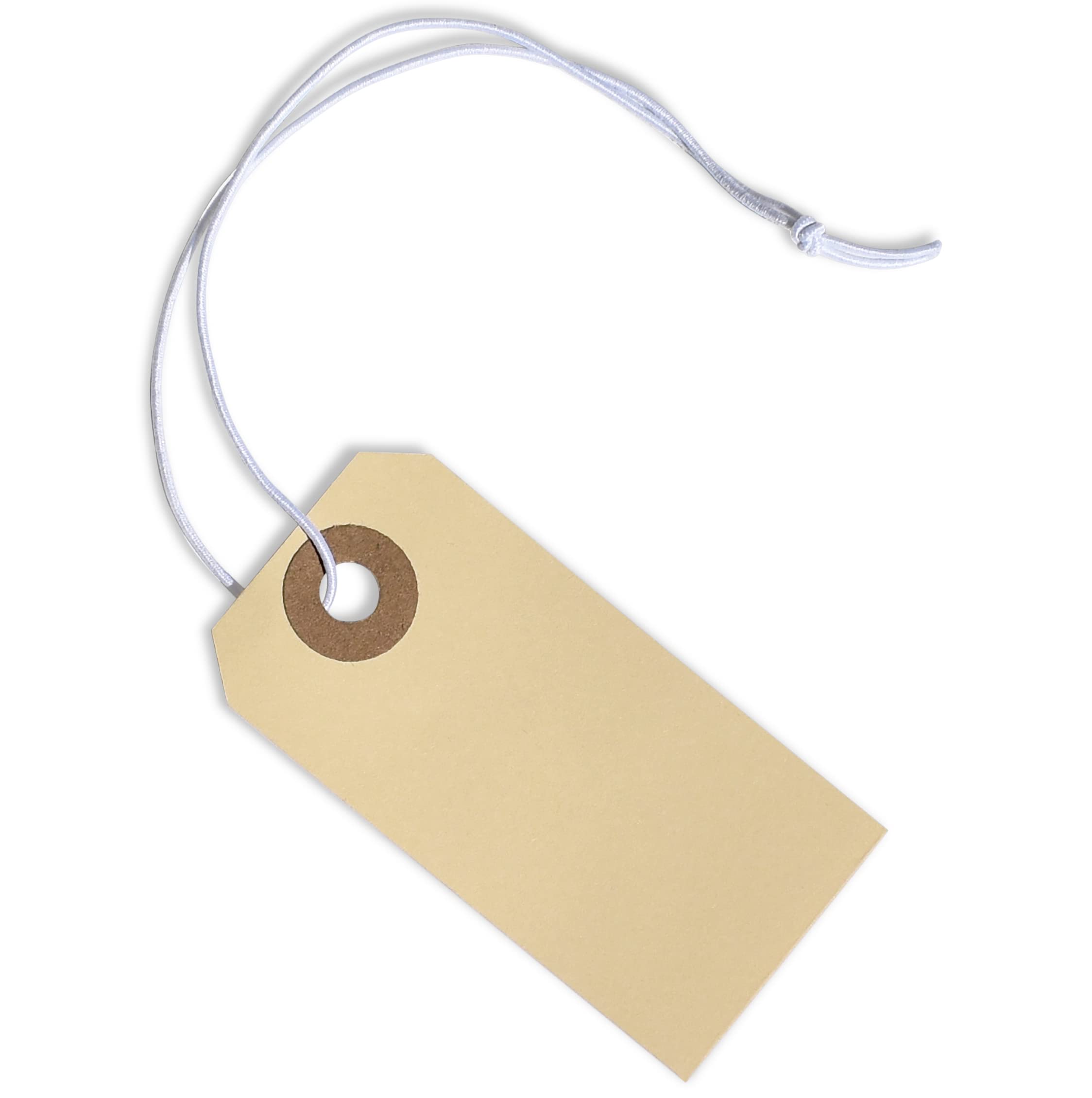 Paper Tags with Strings Attached Elastic- #1, 2 3/4” x 1 3/8”, Box of ...