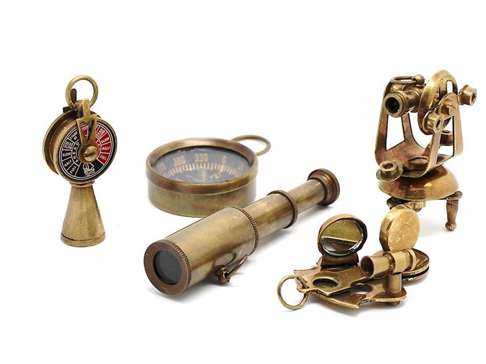 RII Captain’s Nautical Gift Set, Miniature Telescope, Theodolite ...