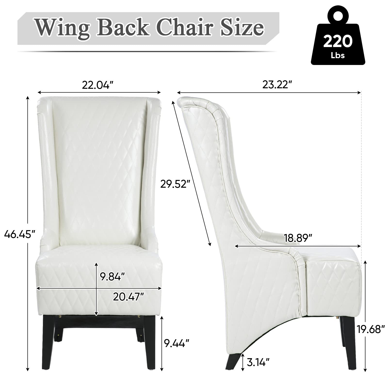 Throne Chairs Set Of 2 For Living Room, Modern High Back Upholstered ...