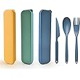 Amazon.com | Large Reusable Utensils Set with Case, 3 Sets Travel Utensils with Case, Portable ...