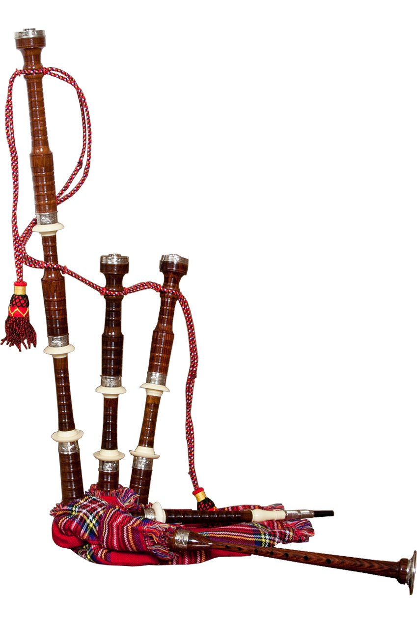 Amazon.com: Full Size Bagpipe Engraved Nickel Plated w/ Tartan Cover ...