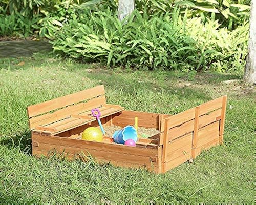 Kids Sandbox with Lid Sand Box for Kids Outdoor with Lid Cedar Wooden ...