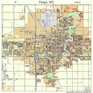 Amazon.com: Large Street & Road Map of Fargo, North Dakota ND - Printed ...