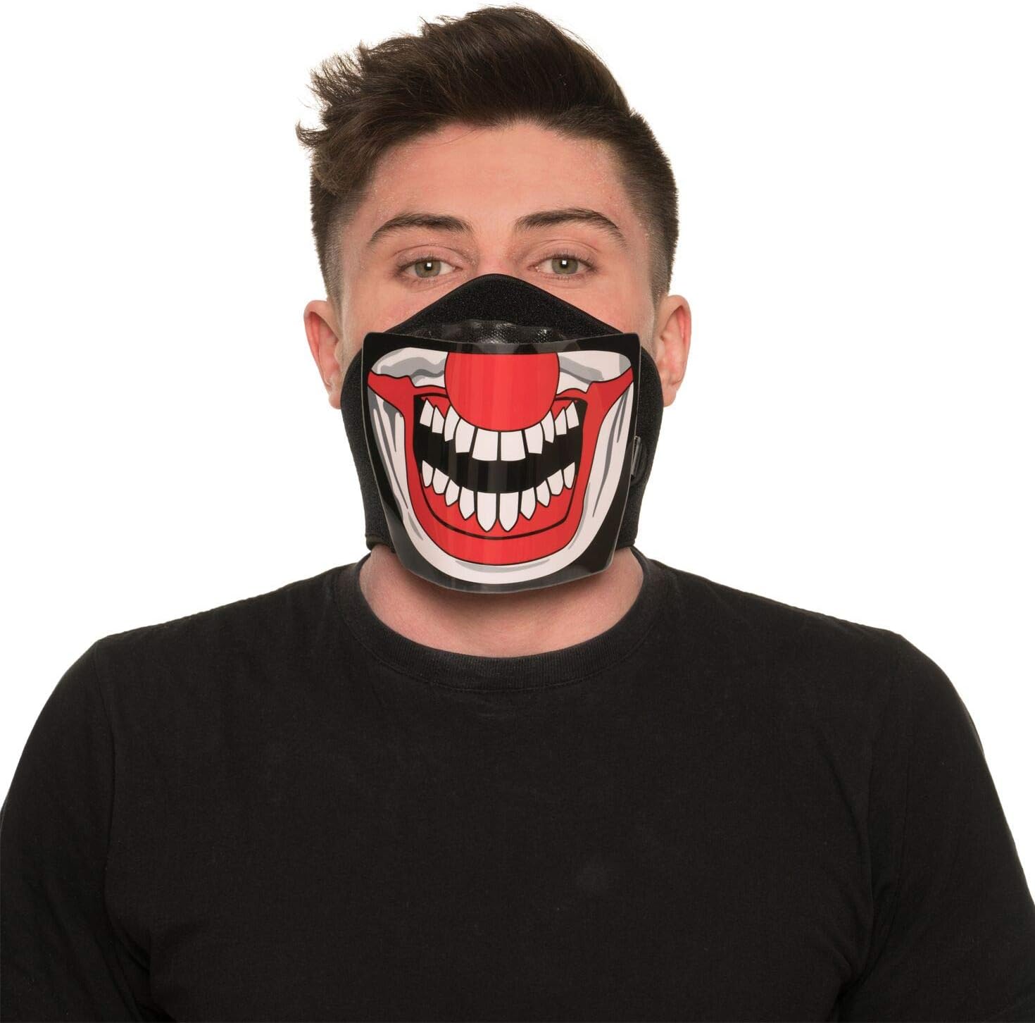 Morph Adult Screaming Light Up Clown Demon Hallowen LED Half Mask ...