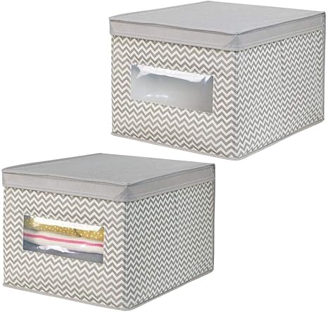 Amazon.de: mDesign Stoffbox im 2er-Pack – Aufbewahrungsbox aus ...