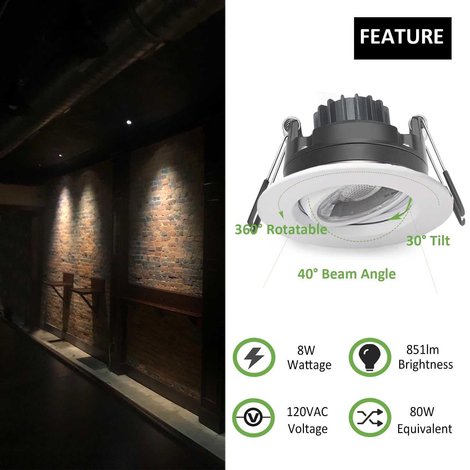 Mua Canless Recessed Gimbal Downlight Rotatable-Spotlight 5 CCT 3 Inch ...