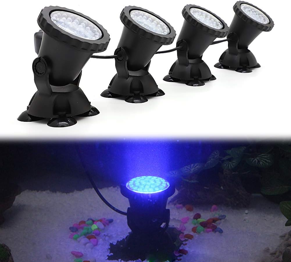 Alpha Rider Set of 4 LED Garden Pond Lights Underwater RGB Spot Lights ...