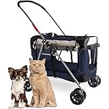 Amazon.com : Kittywalk Double Decker Pet Stroller, Green : Pet Carrier ...