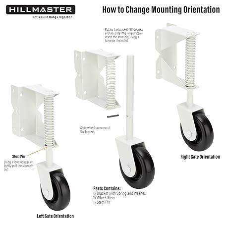 Mua HILLMASTER 4 Inch Gate Wheel Gate Caster Kit with Spring Loaded for ...
