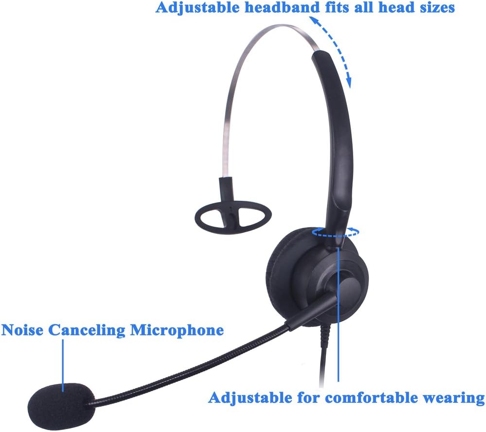 Xintronics Telephone Headset RJ11 Mono with Noise Cancelling Mic for ...