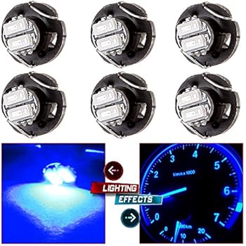 Amazon.com: cciyu 6 x Blue 2-1206-SMD T3 LED Bulbs Neo Wedge Instrument ...