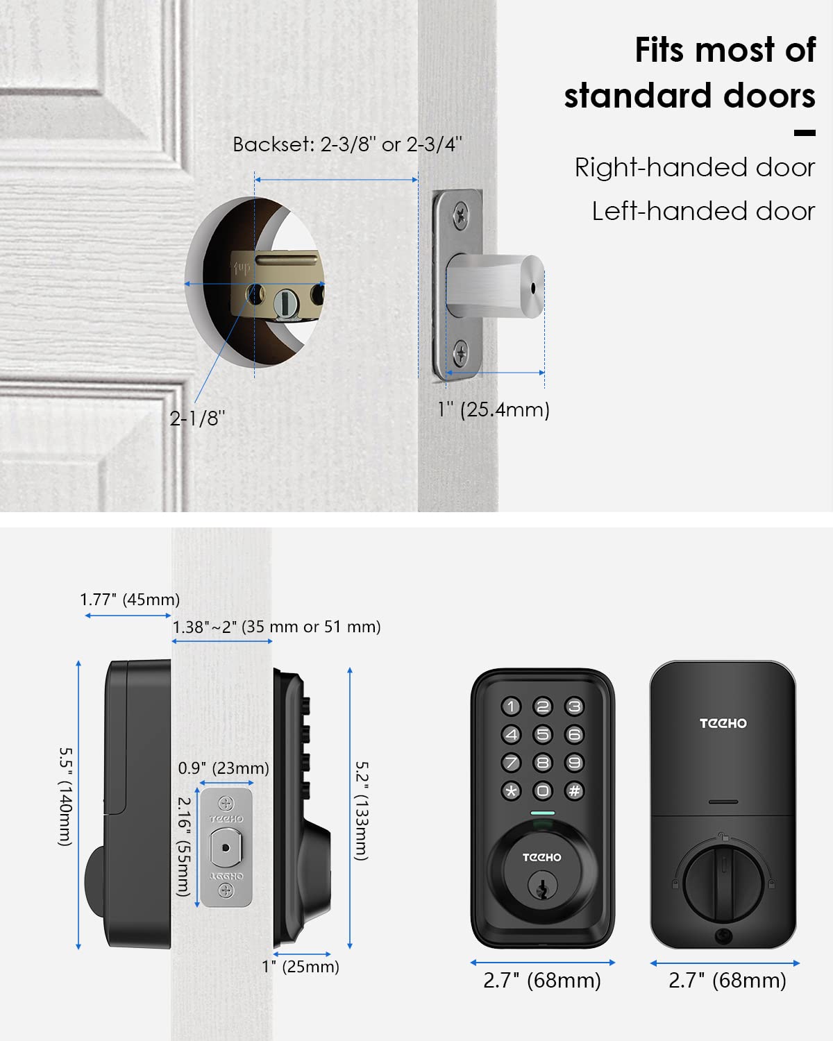 Mua TEEHO TZ001 Keypad Door Lock - Keyless Entry Electronic Lock trên ...