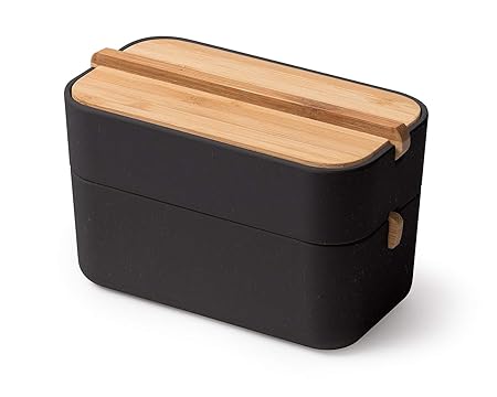 Lexon Box für Badezimmer, Bambus, schwarz, 15,4 x 8,4 x 9,4 cm: Amazon ...