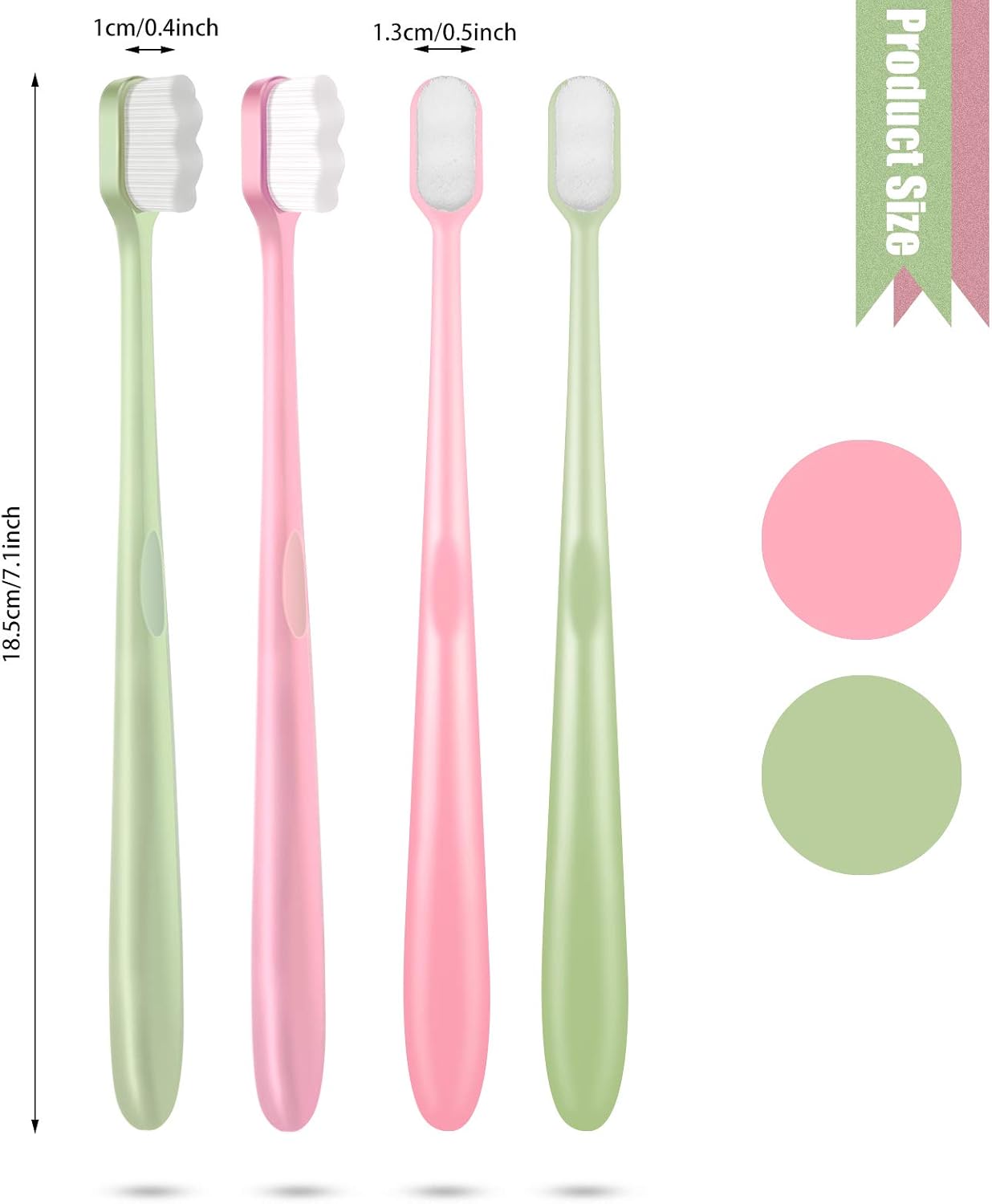 8 Pieces Kids Soft Toothbrush Micro Nano Toothbrush 20,000 Soft Bristle ...