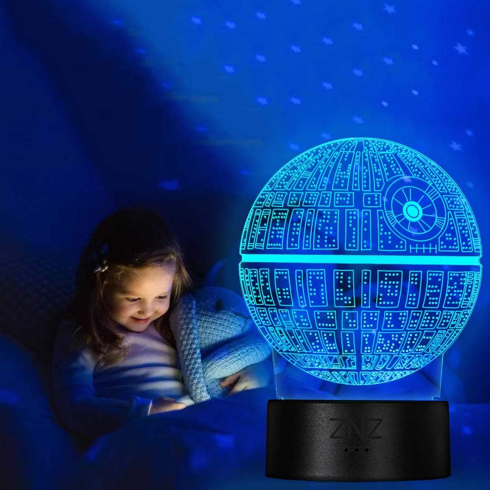 3D Star Wars Lamp, ZNZ LED Illusion Night Light, 16 Colors Changing 3 ...