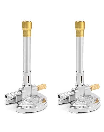 QWORK Lab Bunsen Burner with Flame Stabilizer and Gas Control for ...