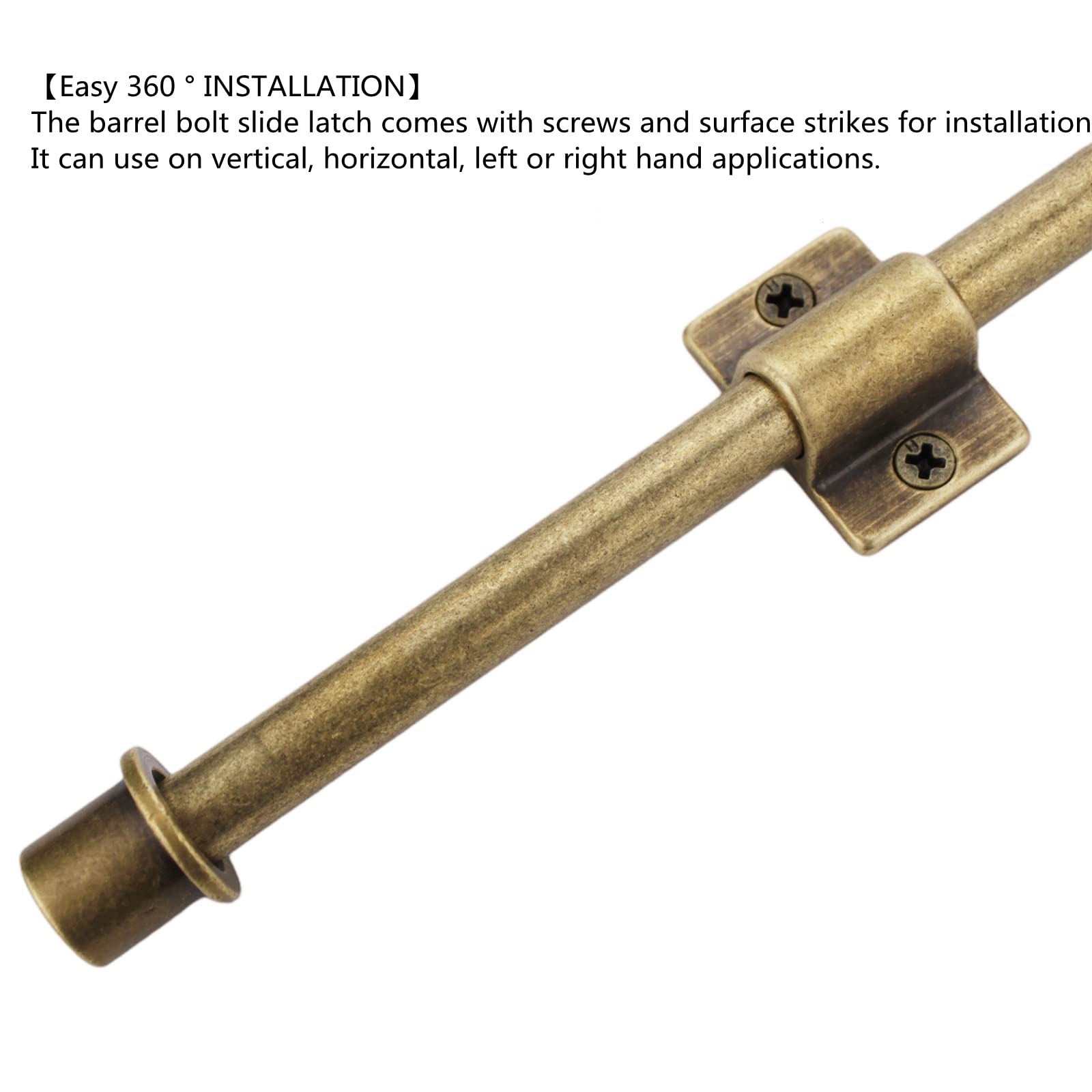 Runningfish Heavy Duty Cane Bolts For Gates 23.7'',Barrel Bolt Latch ...