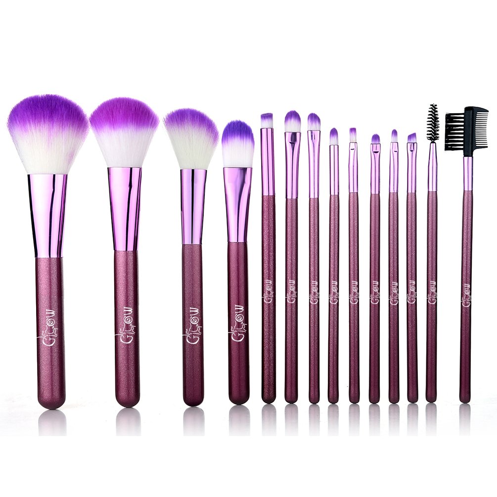 Glow Violet 14 Stück Professionelle Make-up-Pinsel Pinselset enthalten ...