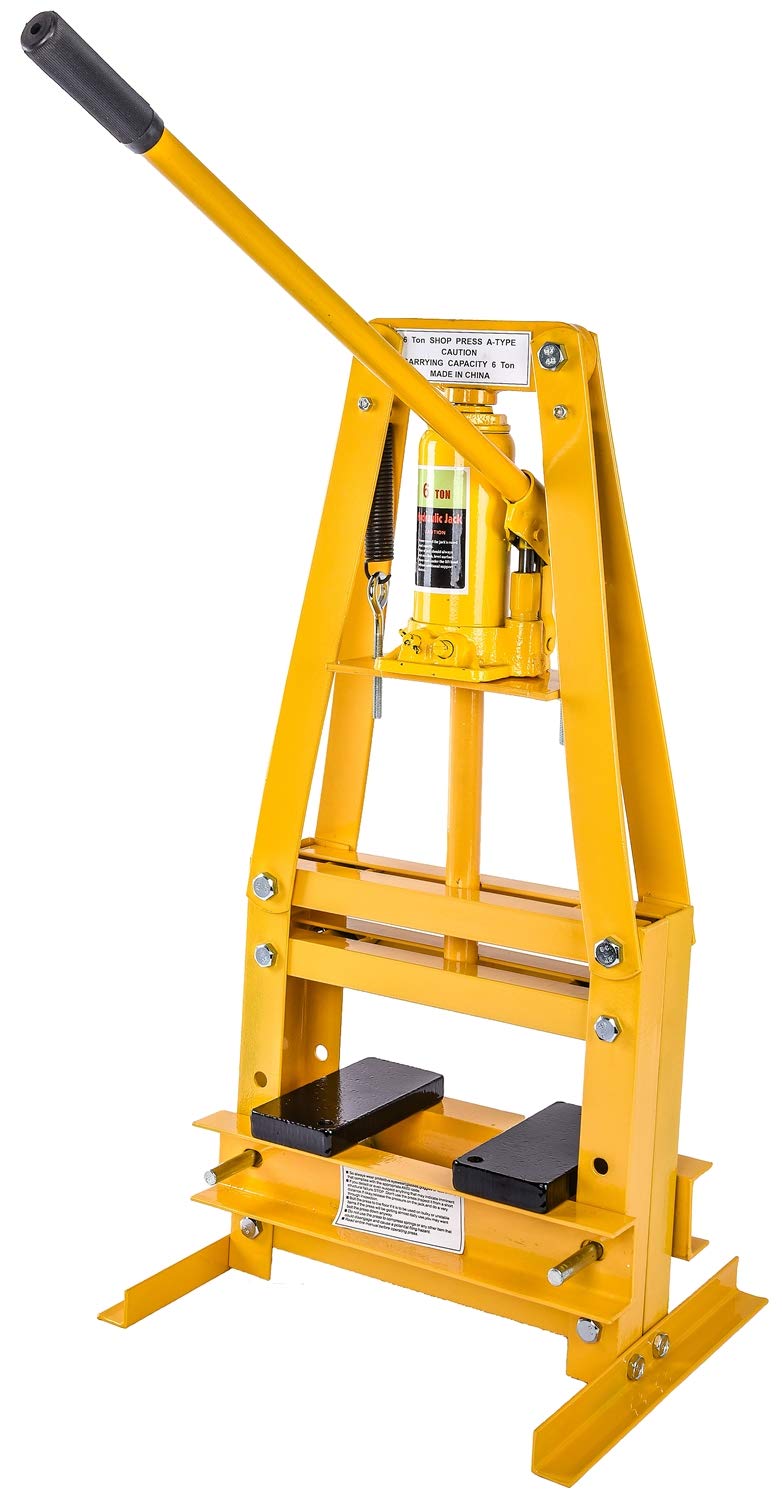 Buy JEGS Hydraulic Shop Press | Steel With Yellow Finish | 6-Ton ...
