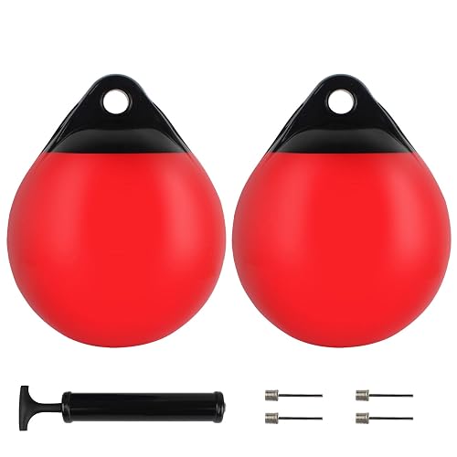 VEITHI 2 Pack Boat Buoy Ball Anchor Buoy Round Boat Fenders,Vinyl ...