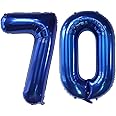 Amazon.com: 40Inch 70 Balloon Numbers Navy Blue Number 70 Balloons Self ...