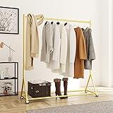 Amazon.com: Gold Clothing Rack, Portable Rolling Clothes Racks for ...