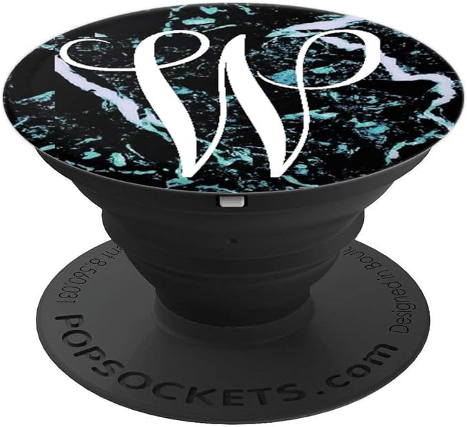 Amazon.com: Teal Green Marble Popsocket - Pop Socket Monogram - Letter ...