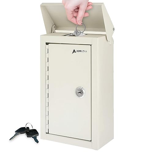 AdirOffice Outdoor Large Key Drop Box - Commercial Grade Heavy-Duty ...
