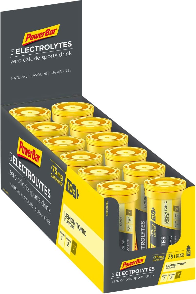 Powerbar Five Electrolytes Tabs 10 Tabs x 12 Tubes Lemon Tonic Boost ...