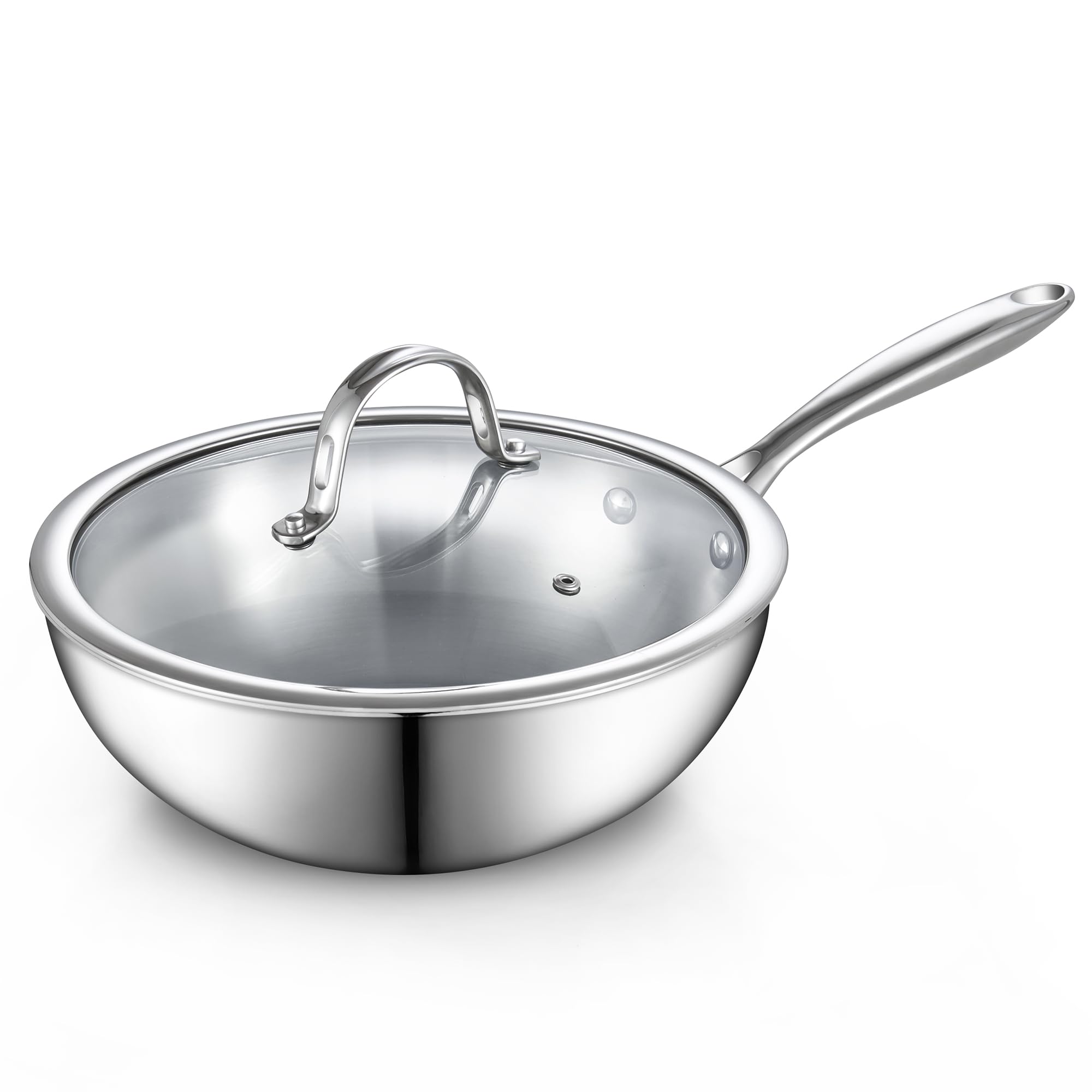 Cooks Standard Multi-Ply Clad Stainless Steel Wok Stir Fry Pan, 10.5 ...