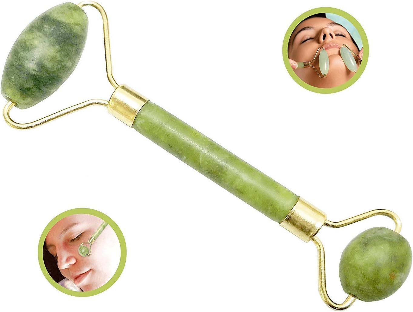 Rodillo Masajeador Facial de jade para masaje facial finlon anti-age Face Slimmer Masajeador ...