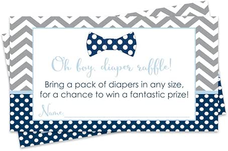 Amazon.com: Paper Clever Party Bow Tie Diaper Raffle Tickets (25 Pack ...