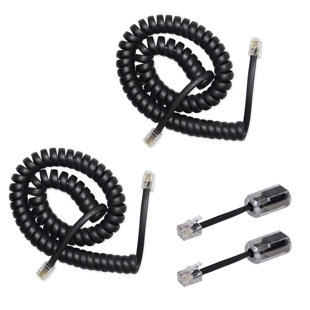 SENHAI 2 Pack 360° Anti-Tangle Rotating Swivel Telephone Cord ...